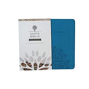 Biblia Reina Valera 1960 letra grande. Símil piel azul, tamaño manual / Spanish Holy Bible RVR 1960. Handy Size, Large Print, Blue Leathersoft