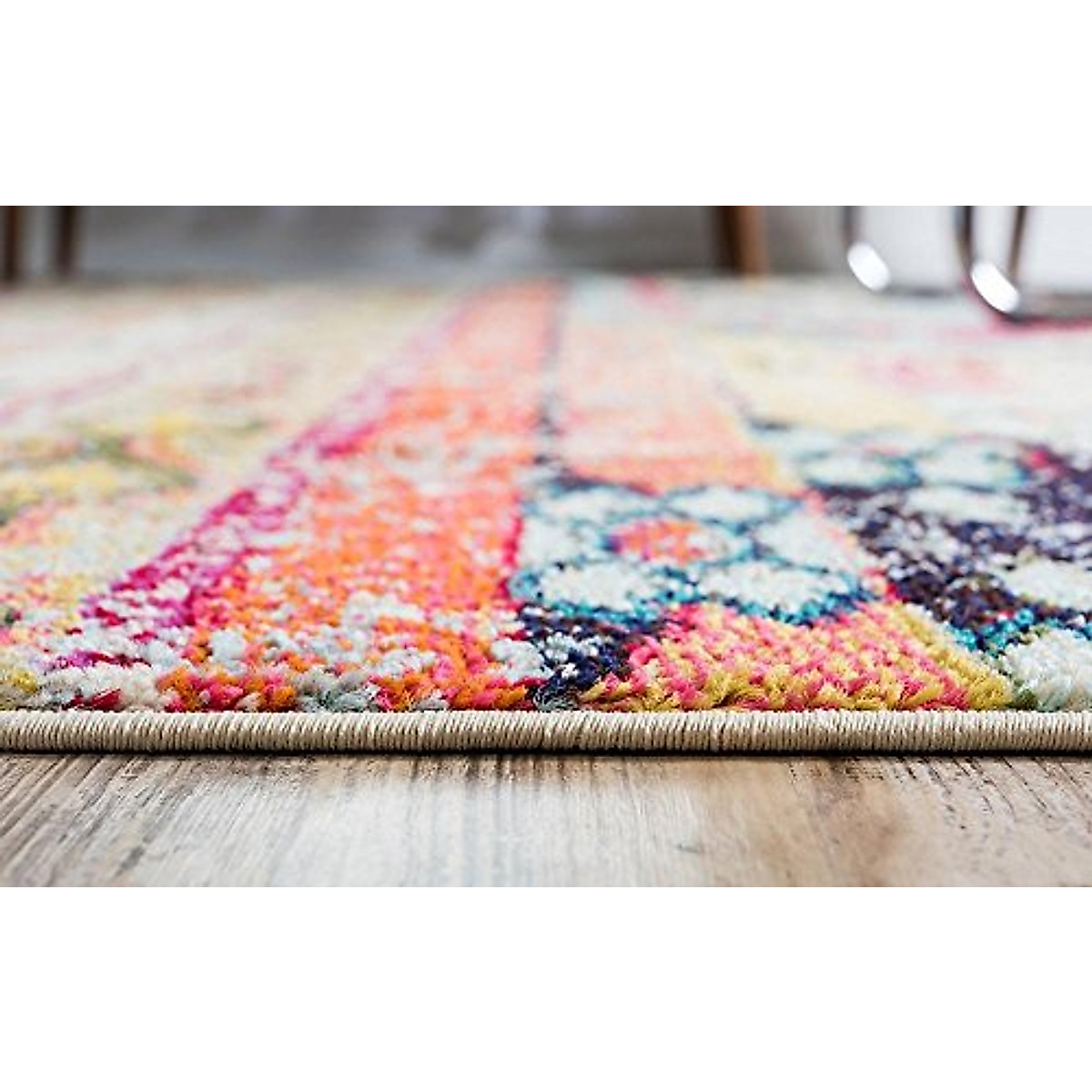 Unique Loom Sedona Collection Distressed, Southwestern, Vintage, Modern, Over-Dyed, Abstract Area Rug (5' 0 x 8' 0 Rectangular, Multi/Beige)