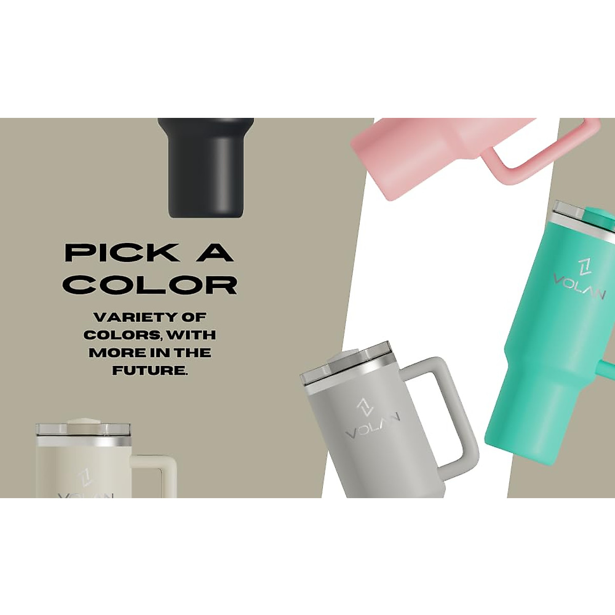 2nd Generation 40 oz Tumbler with Handle and Straw Insulated Tumblers Cups with Lids Straws Double Wall Vacuum Thermos cup 304 Stainless Steel Travel Mug Gifts for Men Women Him Her (Cream)