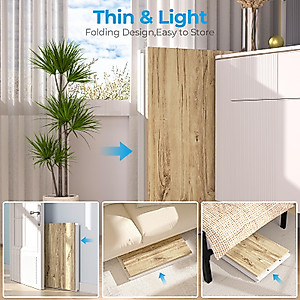 GreenForest Folding Desk No-Assembly, 31.5 in Small Desk for Small Spaces, Computer Desk for Home Office, Space Saving Foldable Table, Study Writing Desk, Oak White