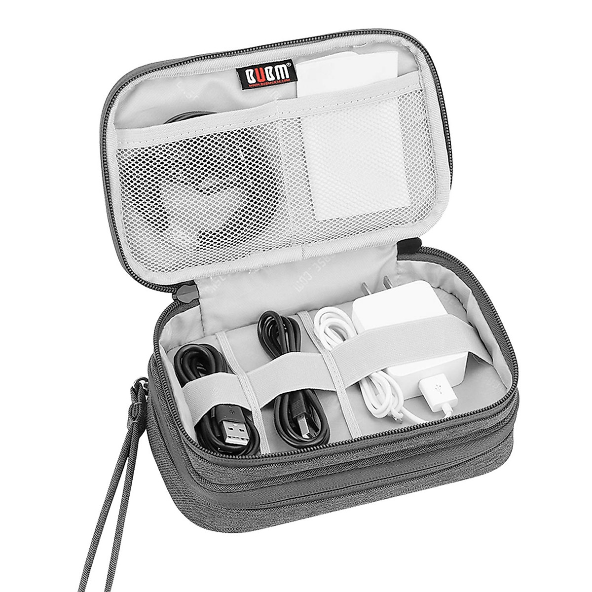 BUBM Double Compartment Storage Case Compatible with 3DS/3DS XL/New 2DS XL, Protective Carrying Bag, Portable Travel Organizer Case Compatible with 3DS/3DS XL/New 2DS XL and Accessories,Gray