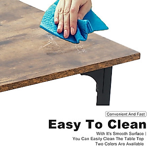 39 Inch Computer Desk, Office Desk Gaming Desk with Metal Frame, Writing Workstation for Home Office, Space Saving Computer Table for Small Space (Brown) 39x19.6x29