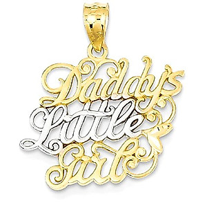 IceCarats 14K Yellow Gold Daddys Little Girl Necklace Charm Pendant Only