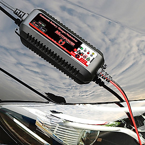 MOTOPOWER MP00207 6V and 12V 4AMP Automatic Smart Battery Charger, Battery Maintainer, Battery Desulfator with Force Charging Recondition Mode