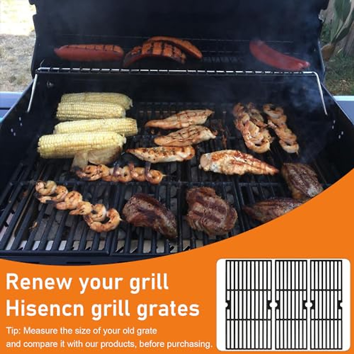 Grill Grates 18 Inch for Charbroil Performance 463376519 463376319 463375619 463376419, Grill Grates Replacement for Char-Broil 466347019 463375719 463332719 463377319, G470-0003-W1 G470-0002-W1