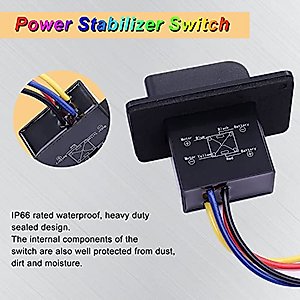 weideer RV Power Stabilizer Switch Electric Jack Switch 12V Waterproof Momentary Reverse Polarity Leveling Extend Retract Switch with Harness K-057
