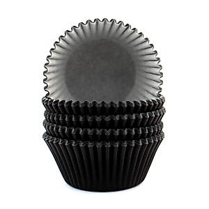 Eoonfirst Standard Size Cupcake Liners Halloween Party Baking Cups 100 Pcs (Black)