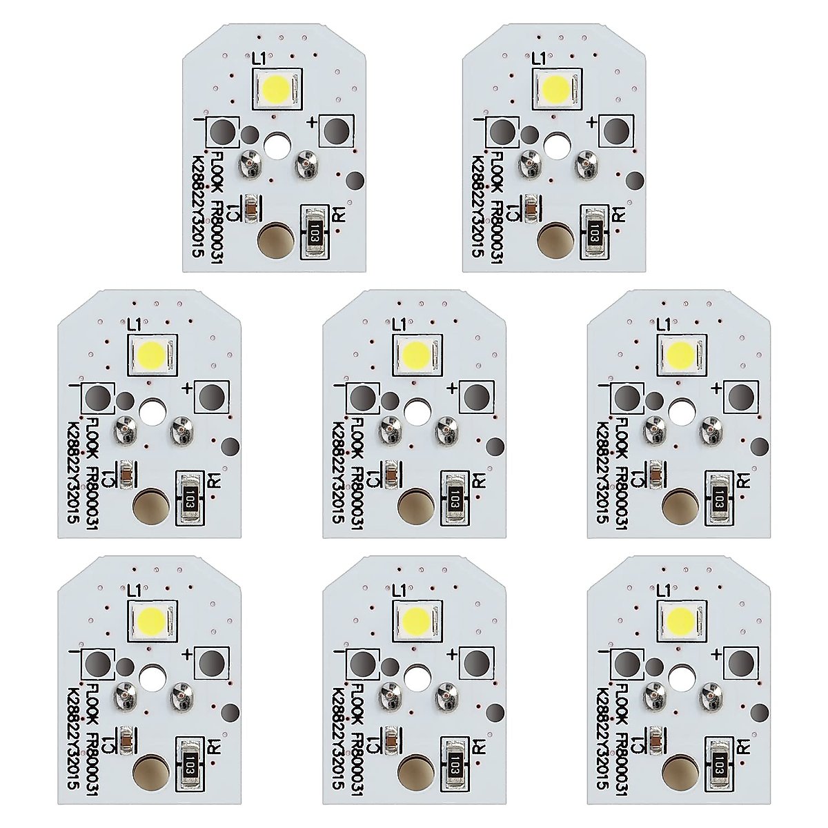 WR55X11132 Refrigerator Led Lamp Replacement，Fits for GE Refrigerator LED Light Module Replace WR55X25754 WR55X30602 WR55X26486, Without Plastic Cover, Only Led Pcb Board（8 PCS）