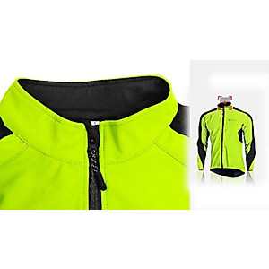 sponeed Windproof Bicycle Coats Cycle Bike Jacket Fleece Men Reflective Thermal Jackets for Riding XXL Green