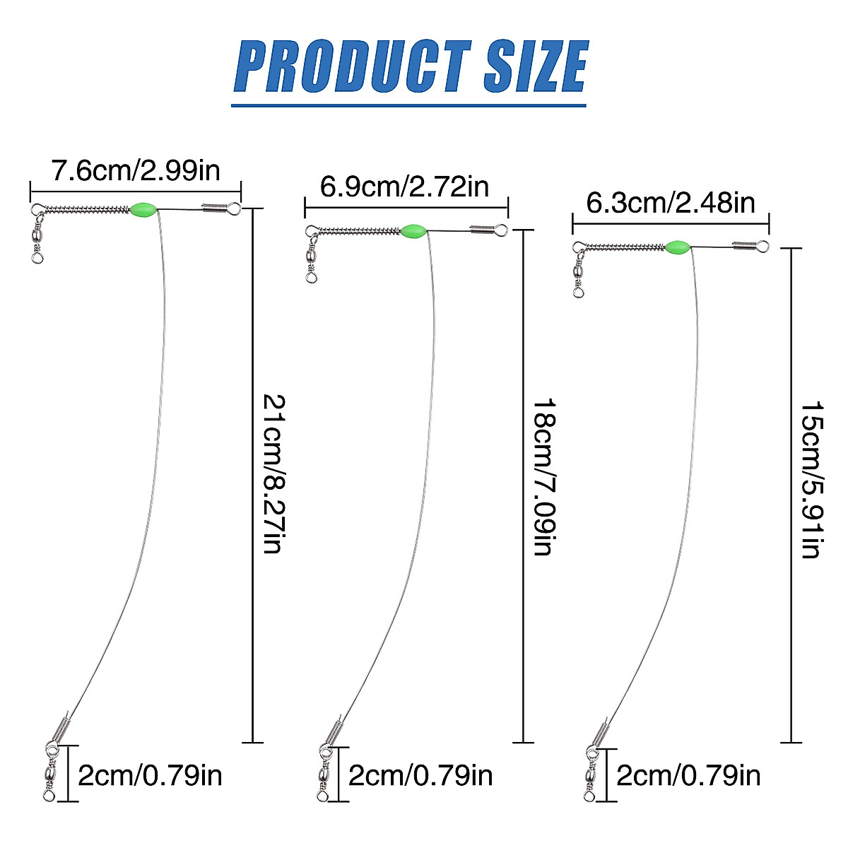 Fishing Wire Leaders -15Pcs Surf Fishing Rigs Saltwater Wire leaders for fishing Bottom Fishing Rigs Fishing Wire Leader Rig Wire Leader Trace with Swivels Saltwater Freshwater Fishing Leaders