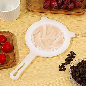 2 Pack Ultra Fine Mesh Juice Strainer Plastic Nylon Food Strainer Yogurt Mesh Strainer with Handle for Kitchen Juicing 120/200 Mesh