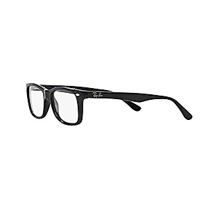 Ray-Ban RX5228 Square Prescription Eyeglass Frames, Black/Demo Lens, 55 mm