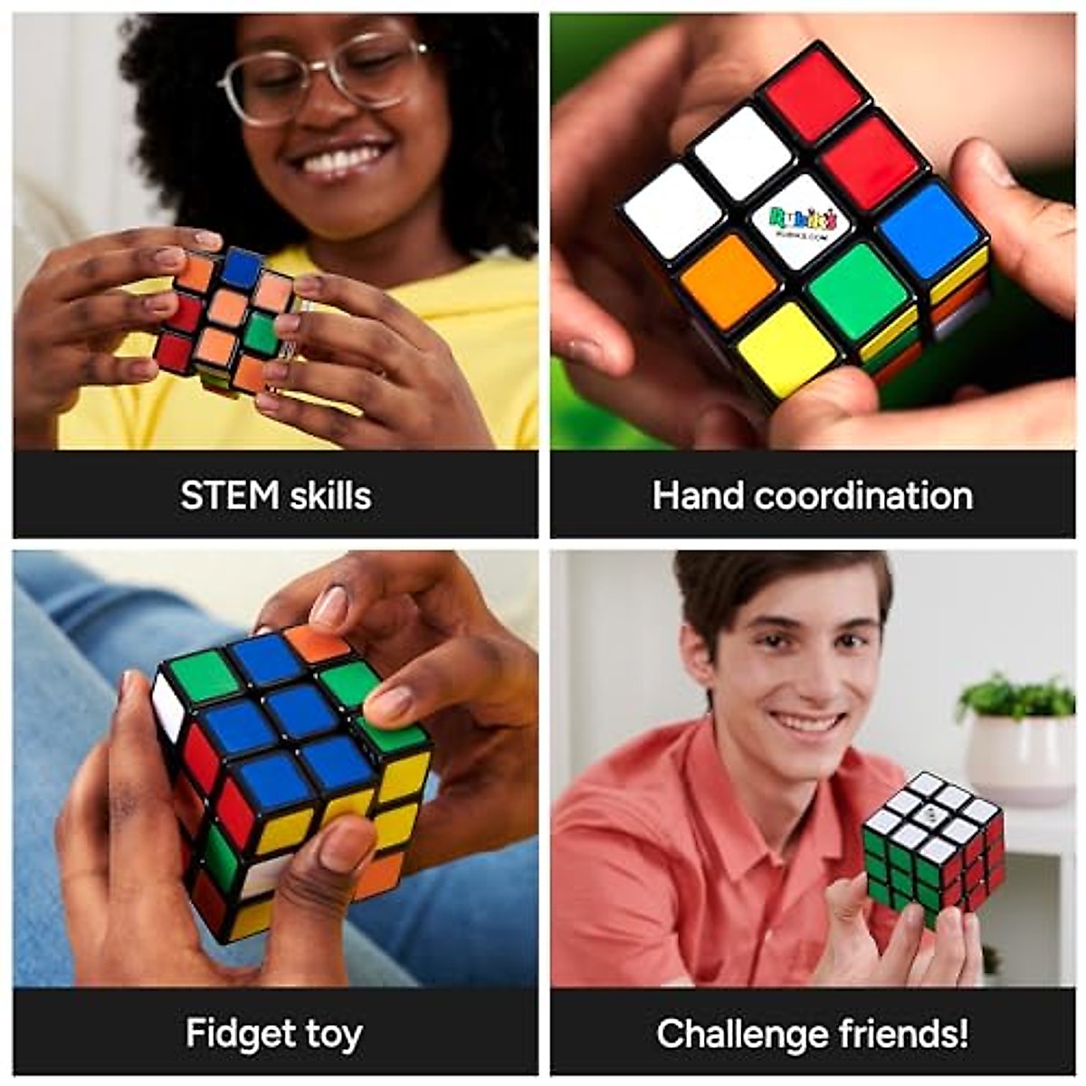 Rubik's Cube, The Original 3x3 Color-Matching Puzzle Classic Problem-Solving Challenging Brain Teaser Fidget Toy, Packaging May Vary, for Adults & Kids Ages 8 and up