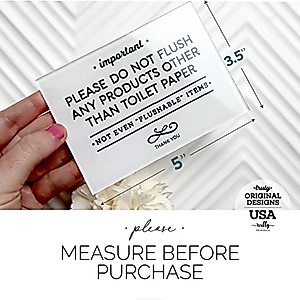 3.5x5 Inch Do Not Flush Rules Bathroom Sign ~ Ready to Stick ~ Premium Finish, Durable