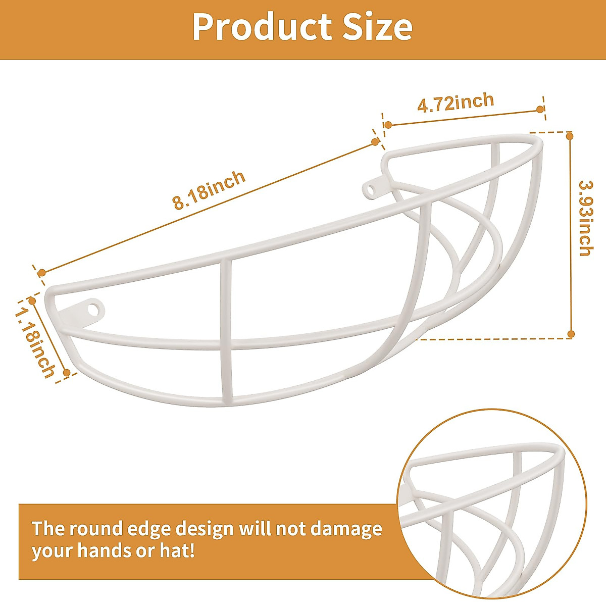 TEAMOLA Hat Racks for Baseball Cap 2-Pack Metal Hat Holder for Wall & Door,Hat Storage Organizer Wall Mounted Cap Rack Adhesive Hat Shelf,Festival Gifts for Women&Men,30 Hats Capacity Beige White