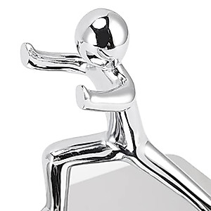 Agatige Metal Bookends, Book Stoppers Fung Fu Man Heavy Duty Stainless Steel Man Bookends Nonskid Bookends Art Bookend