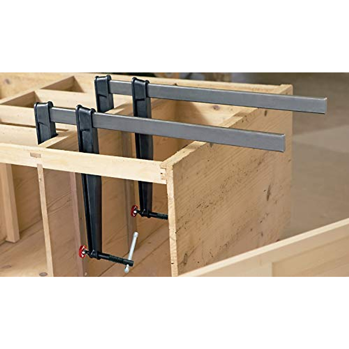 BESSEY Deep Reach Tradesman's Bar Clamp - 20 In. Throat x 24 In - CDS24-10WP - Woodworking Clamps with Wooden Handle, Ideal for Home Improvement, Workbench Projects, carpentry and Cabinetry
