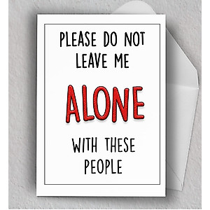 AUDIOWAVE PRINTING Please do not leave me ALONE with these people | Farewell Card | Funny Farewell Card | Retirement Card | Leaving Work New Job | Blank Card