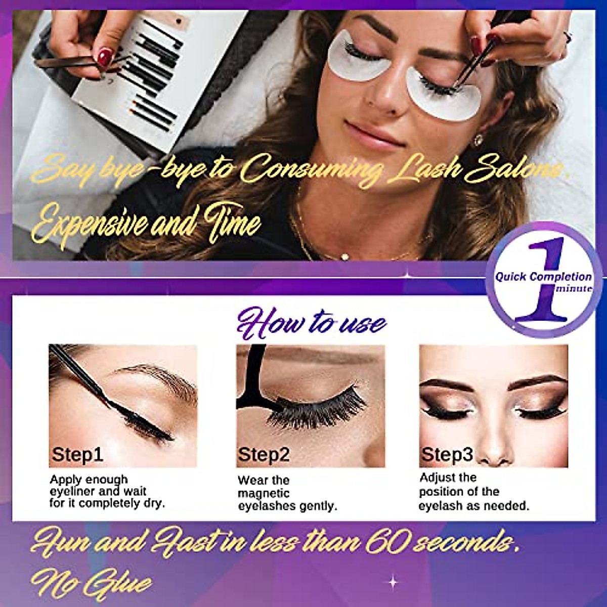 DUOERLA Magnetic Eyelashes Magnetic Lashes Natural Looking - 4 Tubes of Magnetic Liner - Upgraded Long Lasting,Reusable,Lightweight, Waterproof, Cruelty-Free Easy to Apply -10 Pairs