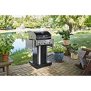Kenmore 3-Burner Outdoor BBQ Grill | Liquid Propane Barbecue Gas Grill with Folding Sides, PG-A4030400LD, Pedestal Grill with Wheels, 30000 BTU, Black