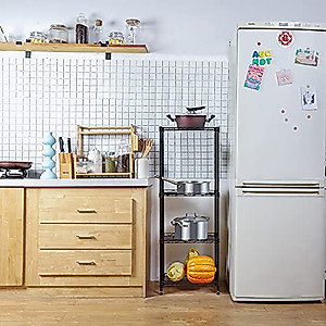 REGILLER 4-Tier Wire Shelving Unit Metal Storage Rack Adjustable Organizer Perfect for Pantry Laundry Bathroom Kitchen Closet Organization (Dark, 16.9L x 12W x 50H)