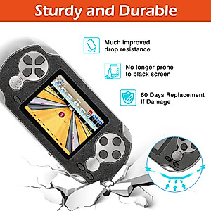 TaddToy 16 Bit Handheld Game for Kids Adults, 3.0'' Large Screen Preloaded 230 HD Classic Retro Video Games with USB Rechargeable Battery & 3 Game Cartridges for Birthday Gift for Kids 4-12 (Black)
