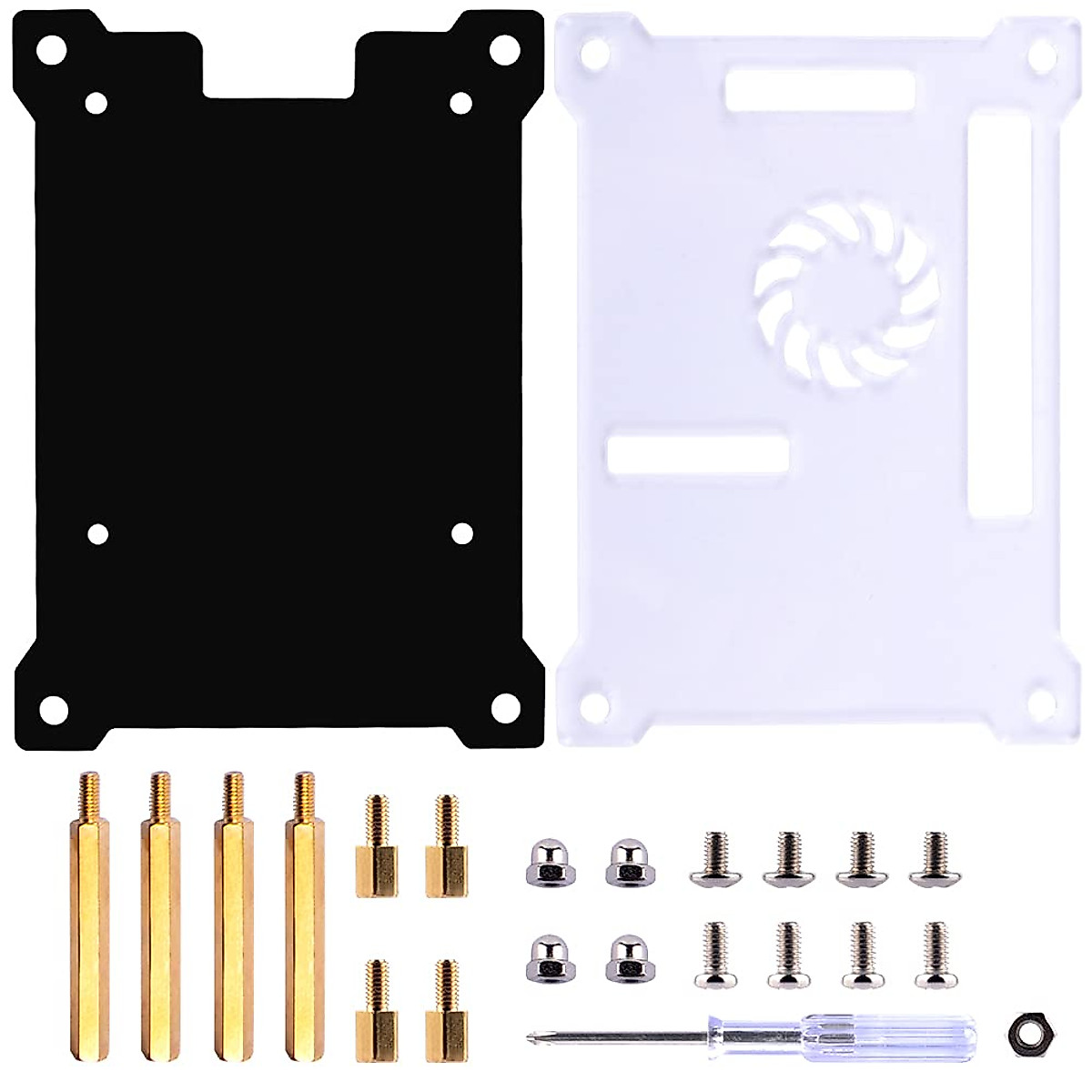 GeeekPi PoE Hat Case for Raspberry Pi 4B and PoE HAT, Acrylic Case for PoE Hat and Raspberry Pi 4B/3B+/3B/2B/B+ (Raspberry Pi and POE HAT NOT Included)