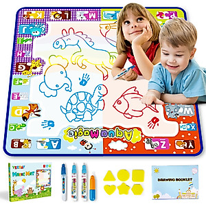 YEEBAY Water Doodle Mat,Learing Toys for 3,4 Year Old Girls/Boys - Mess Free Painting Writing Doodle Activity Mat - Ideal Gifts for Aged 3+ Toddler, Kids