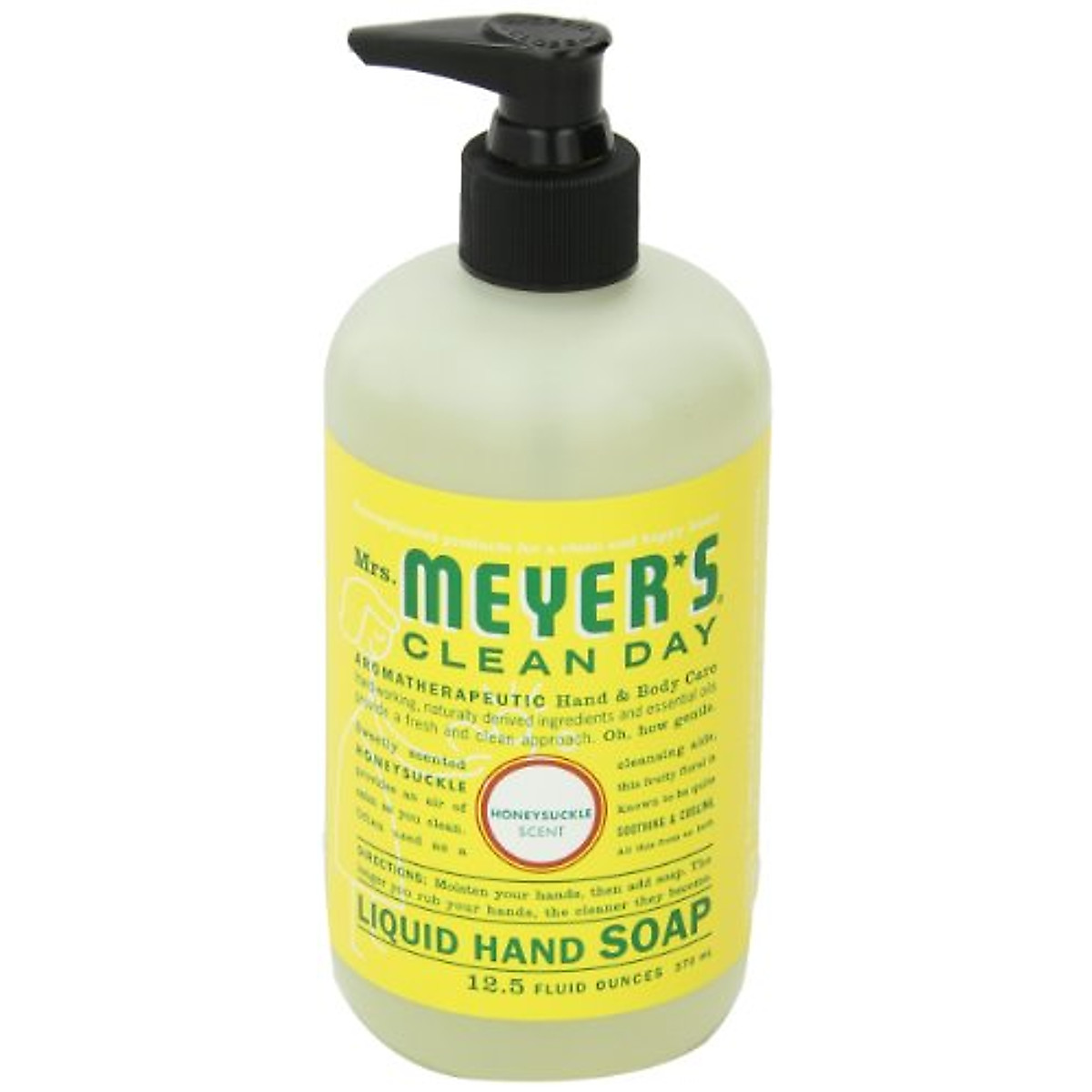 MRS. MEYER'S CLEAN DAY Hand Soap, Made with Essential Oils, Biodegradable Formula, Honeysuckle, 12.5 fl. oz - Pack of 6