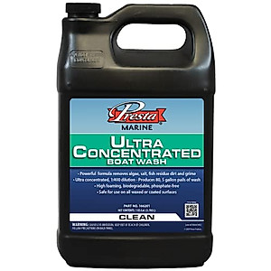 Presta Ultra Concentrated Boat Wash - Powerful Boat Wash Formula Perfect for Fiberglass, Gelcoat & Marine Finishes / Cleans Dirt, Grime, & Water Lines / Safe for Use in Marina / 1 Gallon (166201)