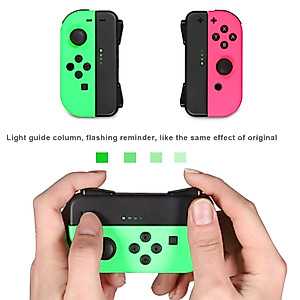 Mini Charging Dock Charger for Nintendo Switch Joy-Con with Low Battery Reminder and LED Charger Indicator - Black, 2 Packs
