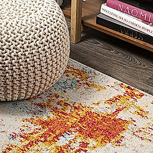JONATHAN Y CTP114B-5 Sunset Modern Abstract Indoor Area-Rug Bohemian Easy-Cleaning High Traffic Bedroom Kitchen Living Room Non Shedding, 5 X 8, Orange/Multi