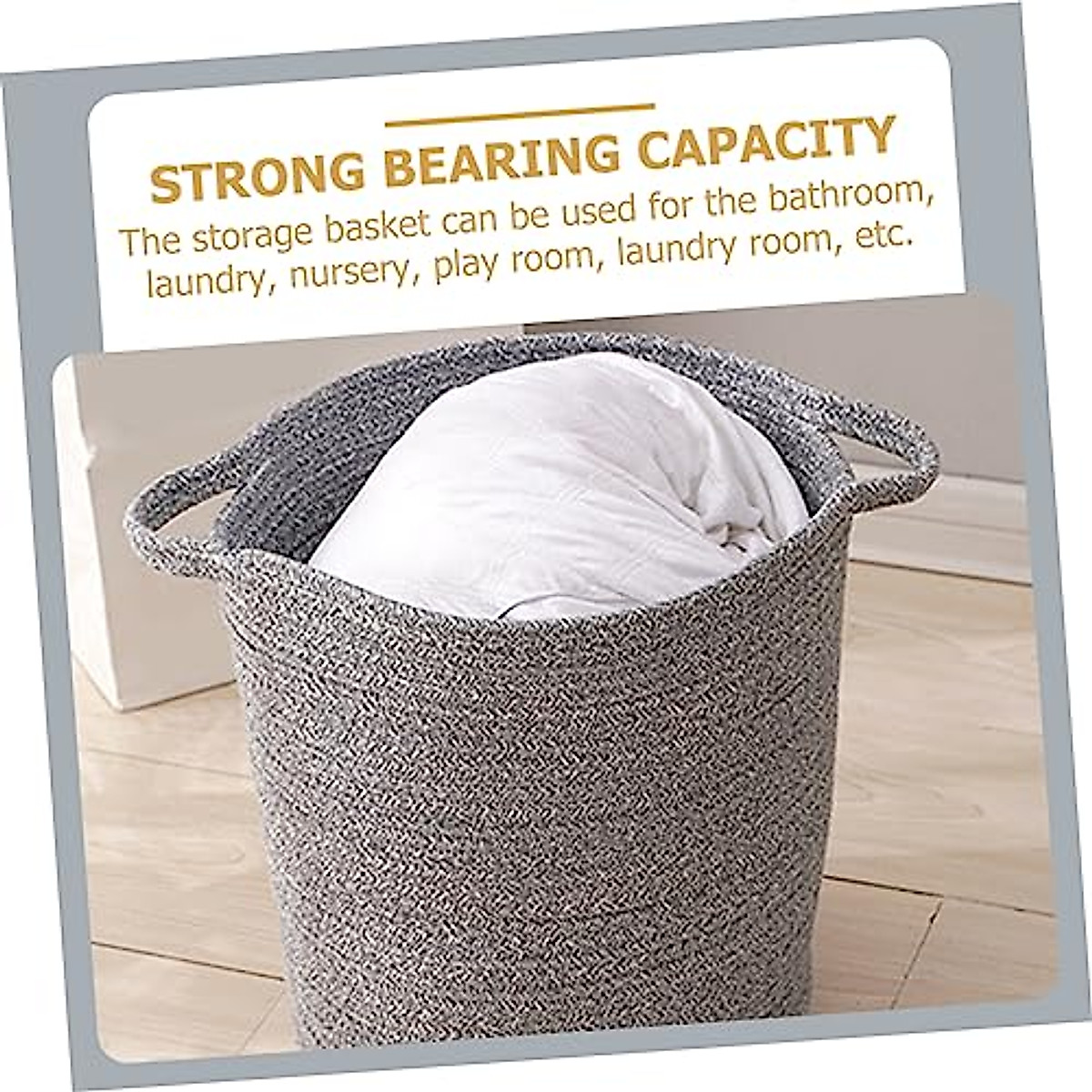 SOESFOUFU Laundry Basket Clothes Storage Basket Empty Basket Blanket Storage Basket Foldable Laundry Hamper Basket for Clothes Basket for Blankets Hampers for Laundry Dark Grey Cotton
