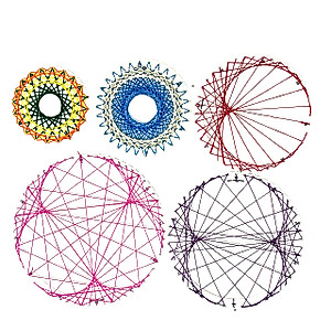 String Art Kit - Set of Frames with Strings - Math Activity Kit - DIY Kit - Without Nails - for Kids and Teens - Art and Craft Gift (Set of 5)