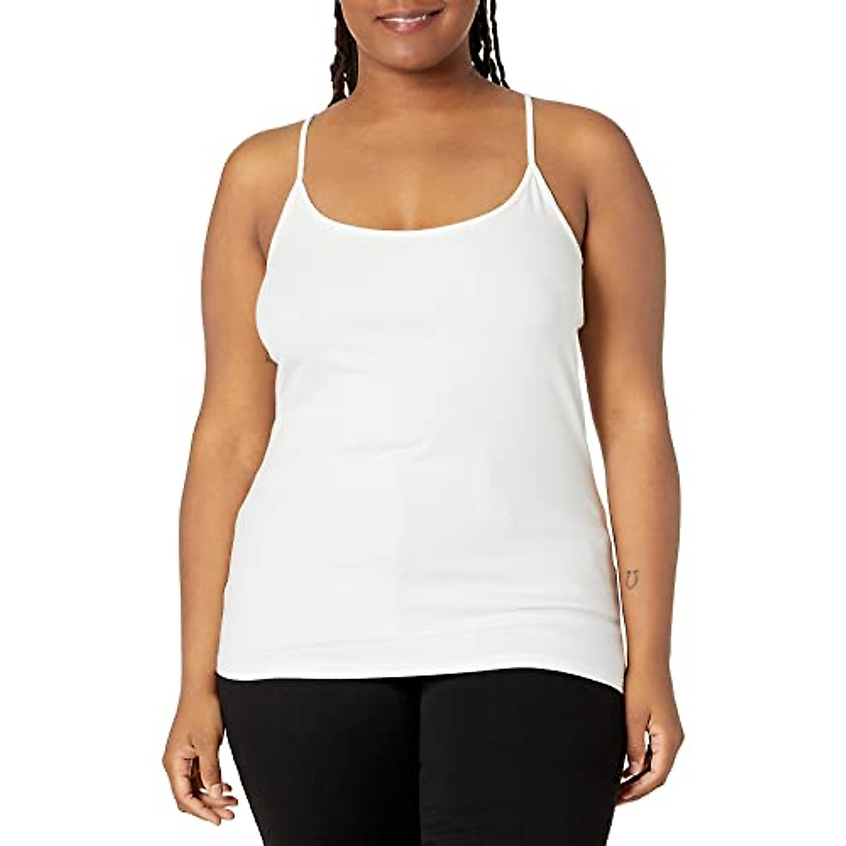 Amazon Essentials Women's Slim-Fit Camisole, Pack of 4, Black/White, Medium