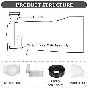 2 Set Tub Spout Diverter Repair Kit, Tub Diverter Repair Kit Shower Diverters Repair Kits, Includes 2 X Valve Stems, 2 X Cup Seals and 2 X Gates for Bathroom Shower Tubs Faucet Parts Replacement
