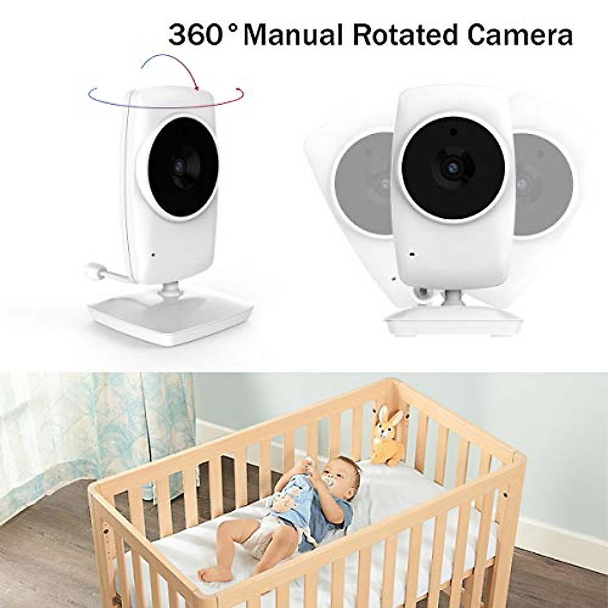 IKQIEOR Baby Monitor with Camera and Audio, 3.2" 720 HD LCD Screen Video Baby Monitor,1000ft Long Range Baby Monitor No WiFi No App,2-Way Talk,Night Vision,Temperature Monitoring,2 X Zoom, Lullabies