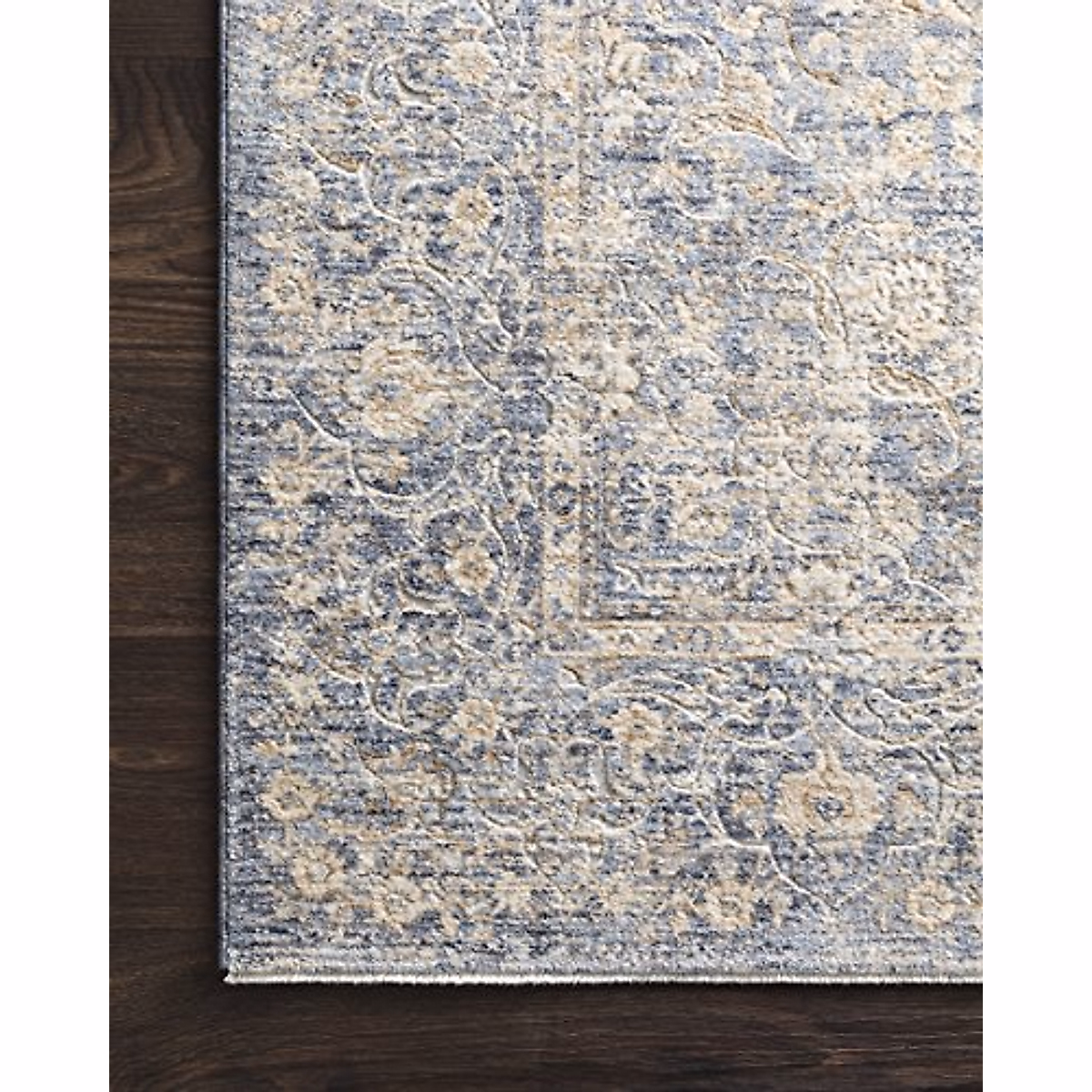 Loloi Pandora Collection Distressed Persian Vintage Area Rug, 9'6" x 12'5", Blue/Gold