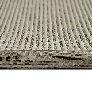 iCustomRug Zara Synthetic Sisal Collection Area Rug and Custom Size Runners, Softer Than Natural Sisal Rug, Stain Resistant & Easy to Clean Beautiful Border Rug in Beige 5' x 8'
