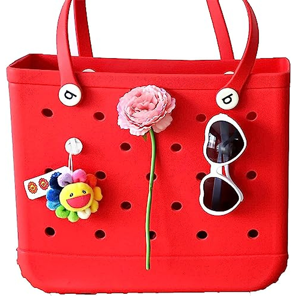 ThuroLeo 4 Packs Hooks Accessories for Bogg Bags,Hat Cap Hang Charms Phone Waterproof Case Key Sunglass Lipstick Wallet Hanger Set,Women Beach Bags Vacation Travel Necessities Women Gift (White)