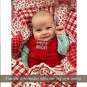 Perfect Red 6 Cotton Homespun Plaid Fabric by JCS - Sold by The Yard