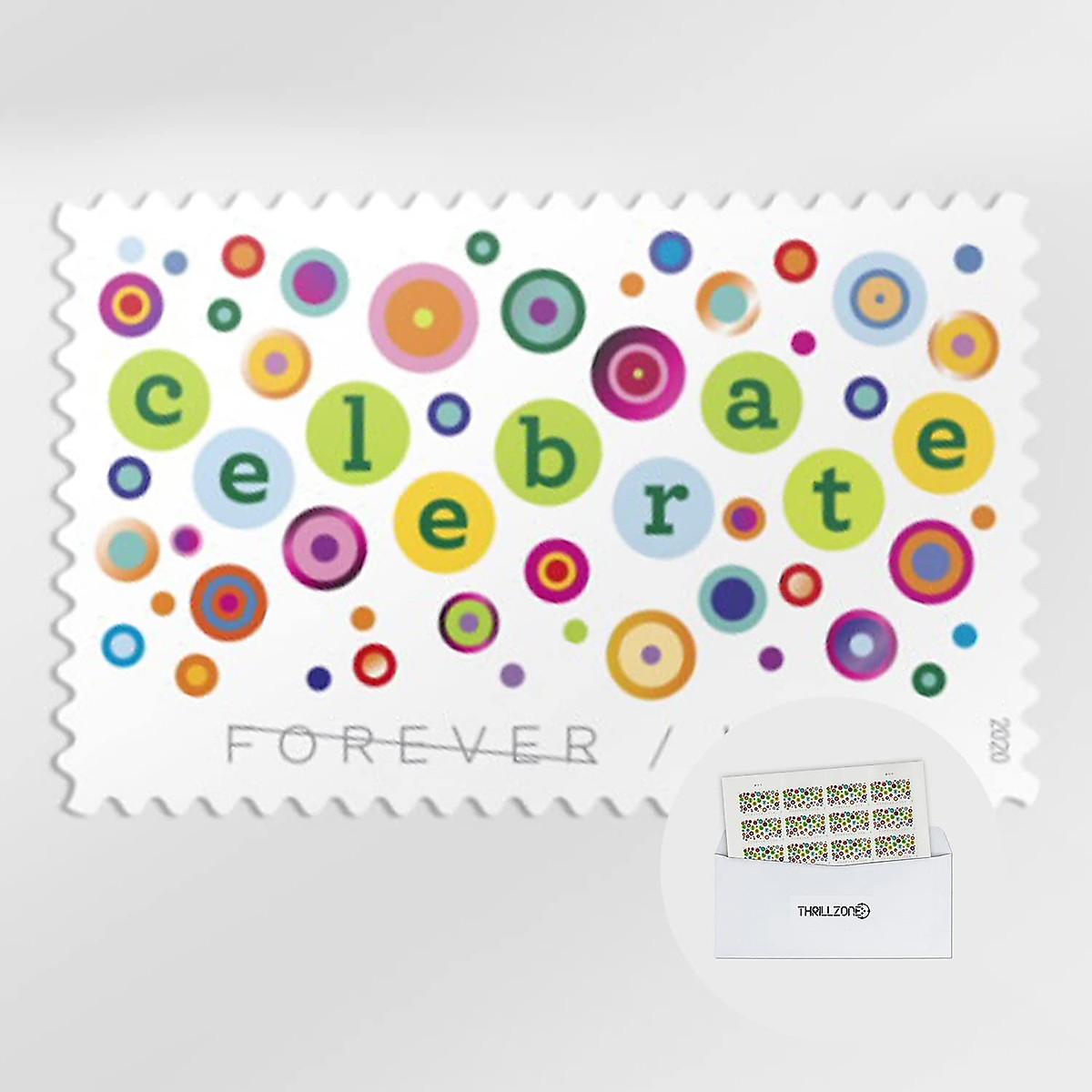 US Postal Let's Celebrate Forever First Class Postage Mailing Stamps for Invitation Wedding Celebration Party Love Valentines Graduation Announcement RSVP Scott 5434 (2 Sheet of 20) - TZ Envelope