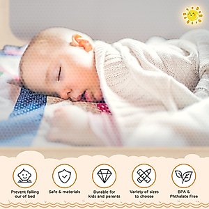 MagicFox Bed Rails for Toddlers, Extra Tall 32 Levels of Height Adjustment Specially Designed for Twin, Full, Queen, King Size - 2024 Safety Bed Guard Rails for Kids (Khaki, 1 Side:74.8"(L) ×27"(H))