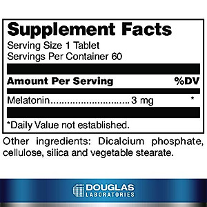Douglas Laboratories Melatonin P.R. | 3 mg Prolonged-Release Melatonin to Support Sleep/Wake Cycles* | 60 Tablets