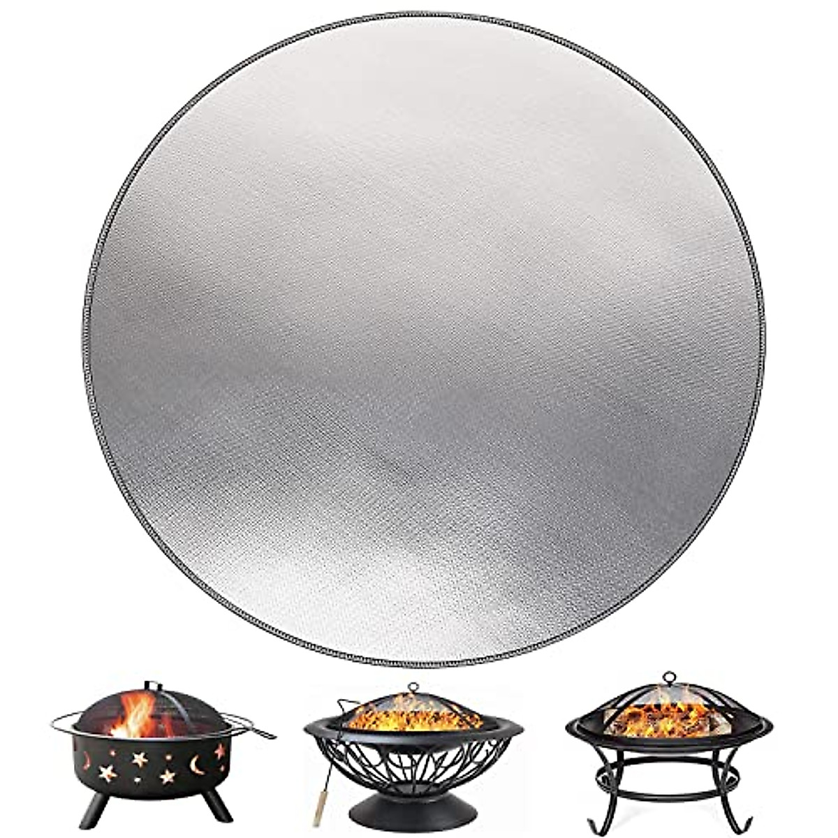 Fire Pit Mat Round,36 in Round Fire Pit mats for Under fire Pit, Fire Pit Mat Flame Retardant Heat BBQ Gas Grill Air Fryer Protective Mat for Deck Patio Lawn Ground Campsite Pad (36 Inch)