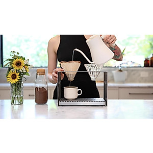 CoffeeSock Reusable Filters Made To Fit Hario v60-02 Style - GOTS Certified Organic Cotton Reusable Coffee Filters,Natural (V60-02)