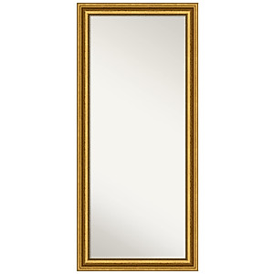 Amanti Art Gold Full Length Mirror, 66x30 Parlor Gold Tall Free Standing Body Wall Mirror Full Length for Dressing, Traditional Frame, Lean on Floor or Hang, Wall Decor from WI, USA
