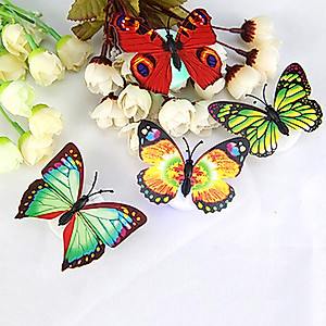 CactusAngui Night Light, Color Changing Cute Butterfly LED Night Light, Suitable for Bedroom, Bathroom, Toilet, Stairs, Kitchen, Hallway, Compact Nightlight, Warm White