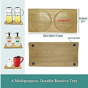 IBNBAQAR Wooden Tray | Oil Dispenser Tray 19.3 * 9.14 cm (1 Piece) |7.7X3.7 Wooden Serving Tray | Mini Bamboo Tray | Wooden Tray for Cooking Oil Bottles | Soap Dispenser Tray