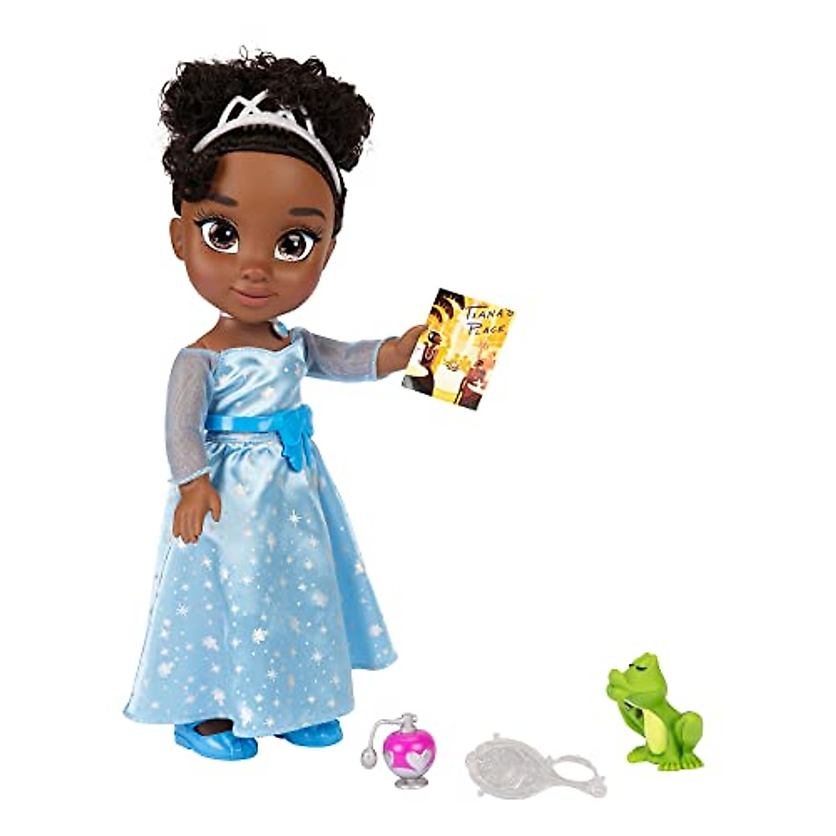 Disney Princess Tiana Doll My Singing Friend Tiana & Naveen Frog Plus Accessories - Tiana Sings Almost There and Talks for Girls Ages 3+